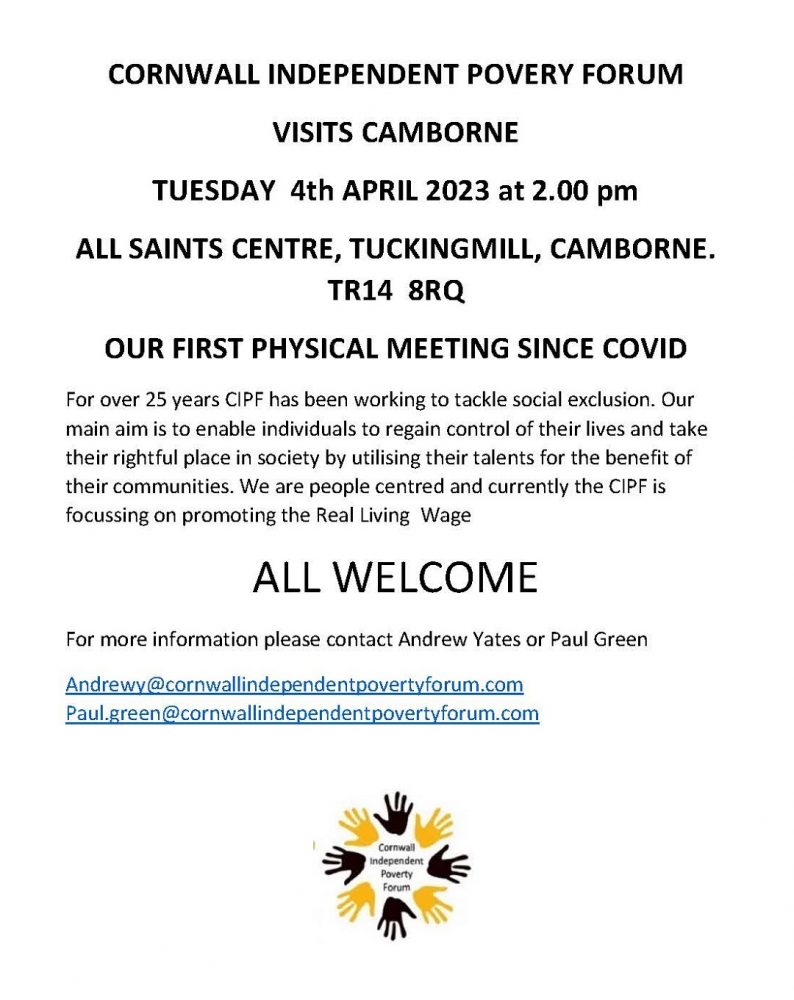Cornwall Independent Poverty Forum visits Camborne : 4 Apr, Tuckingmill ...