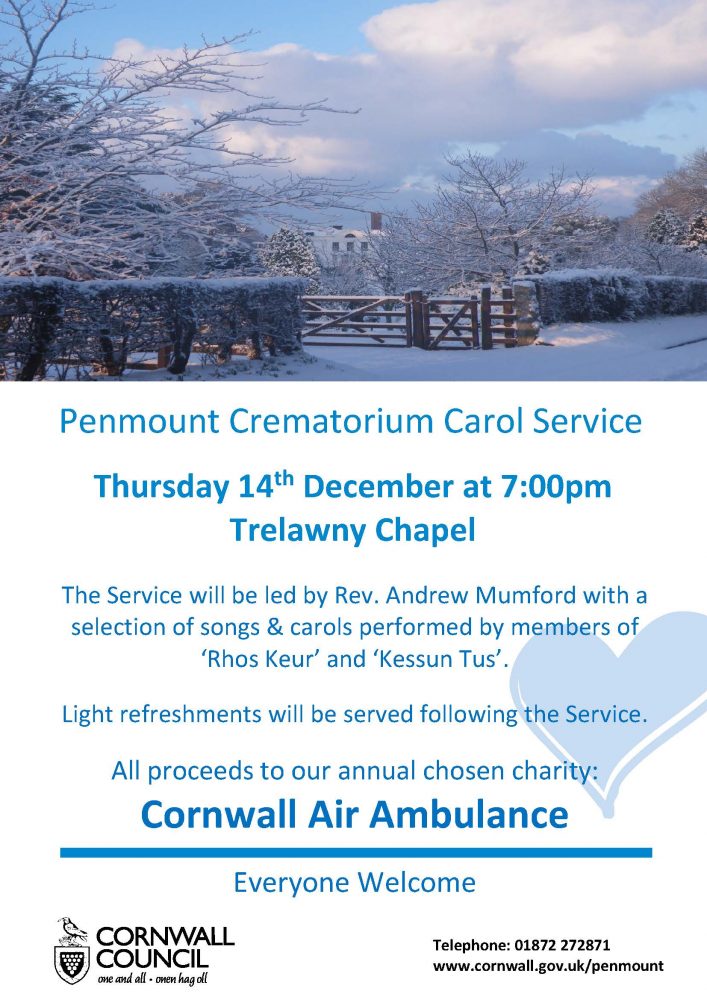 Penmount Crematorium Carol Service 2023 : 14 Dec, Truro – Churches ...