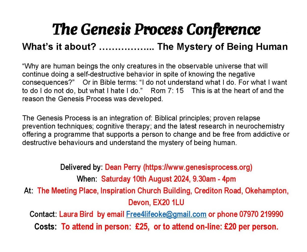 [240810] The Genesis Process Conference : 10 Aug, Okehampton – Churches ...