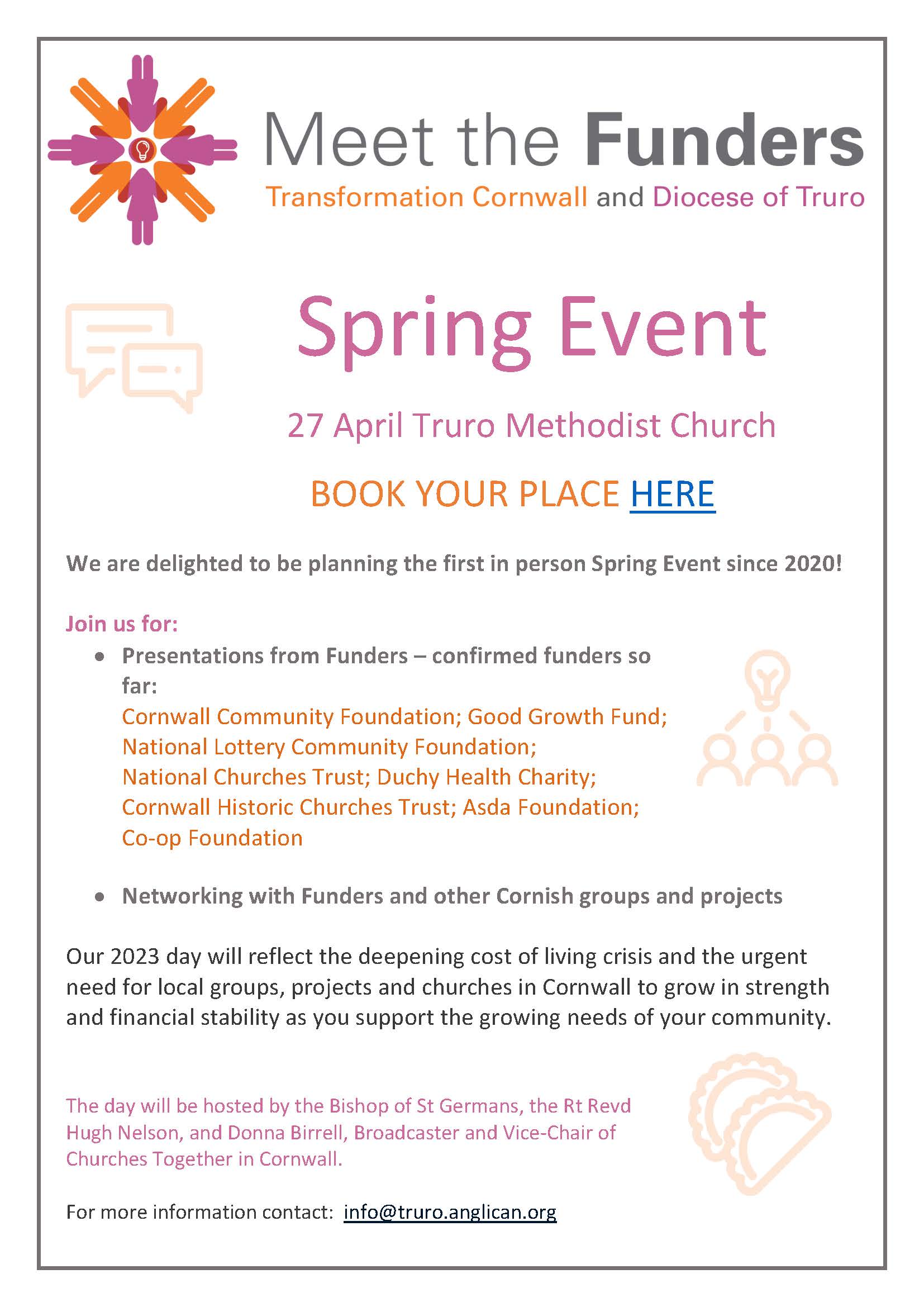 Meet the Funders Spring Event 2023 : 27 Apr, Truro – Churches Together ...