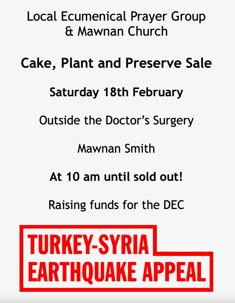 Turkey-Syria Earthquake Appeal: Cake, Plant and Preserve Sale : 18 Feb ...