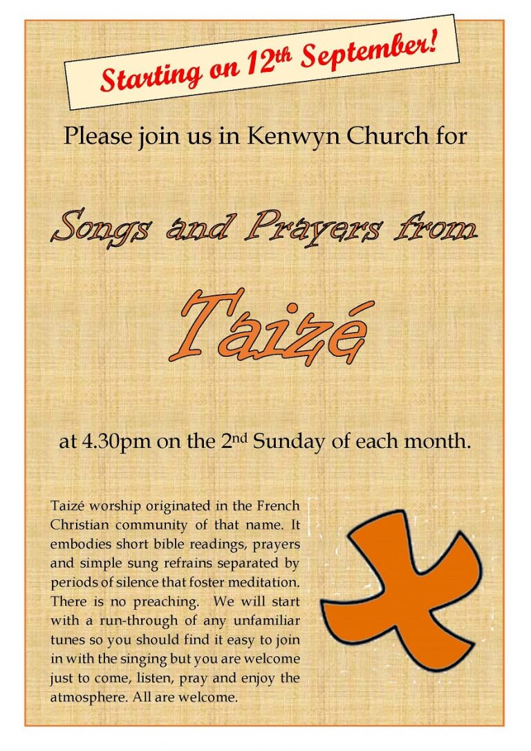 Songs and Prayers from Taizé : 12 Sep then monthly, Truro – Churches ...