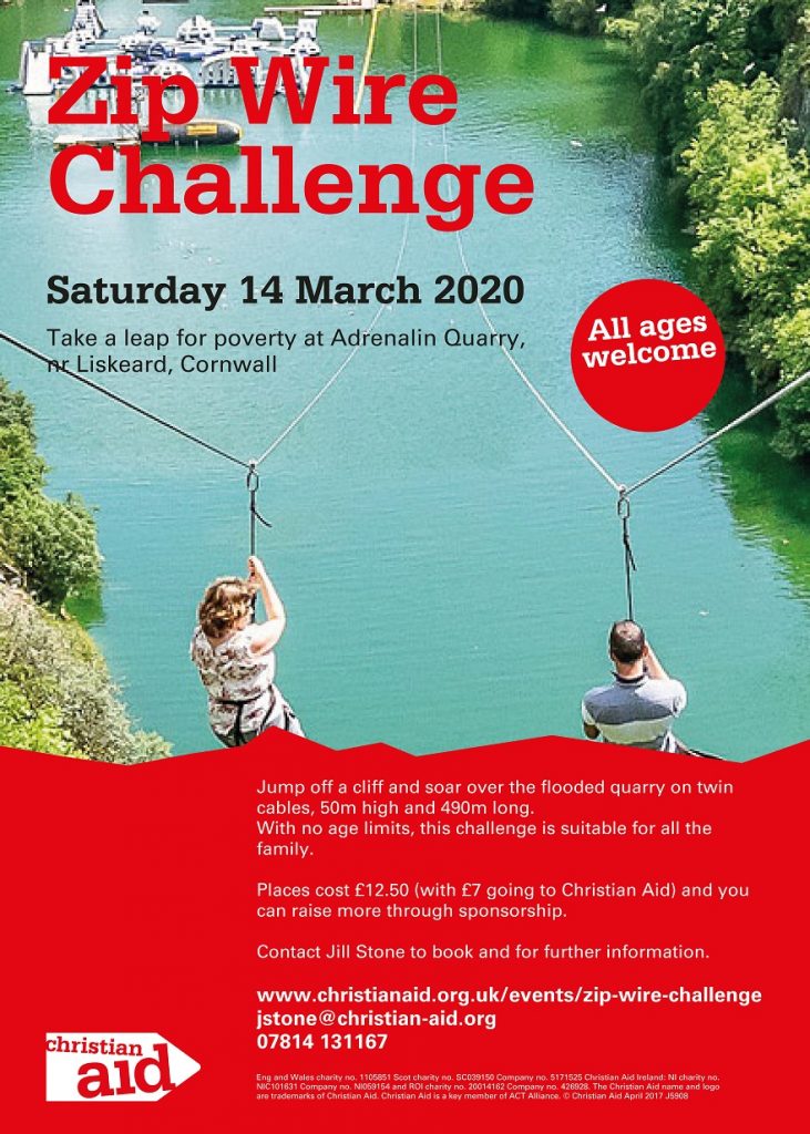 Zip Wire Challenge : 14 Mar, Liskeard – Churches Together in Cornwall