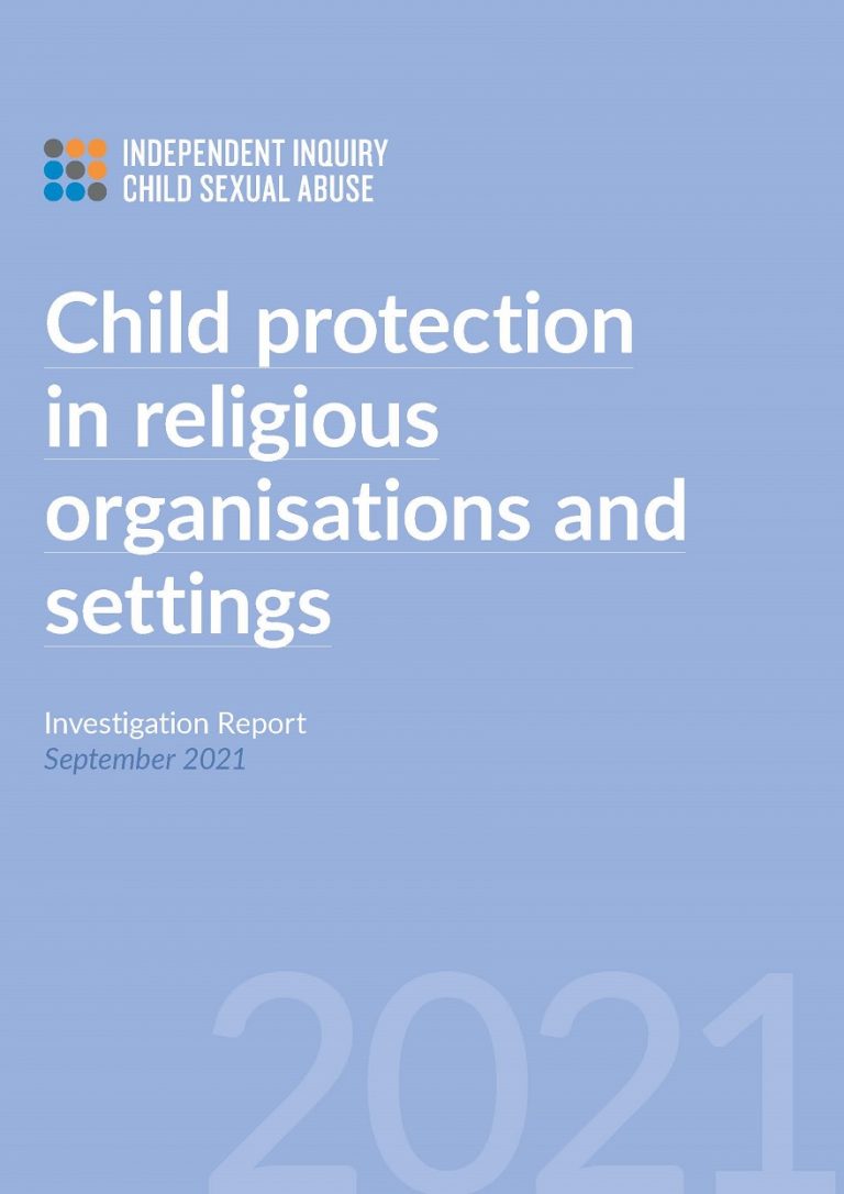 Child protection in religious organisations and settings ...